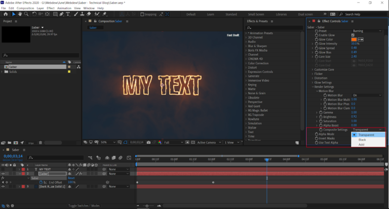 How to use Saber in After Effects to create a Virtual Light Source?